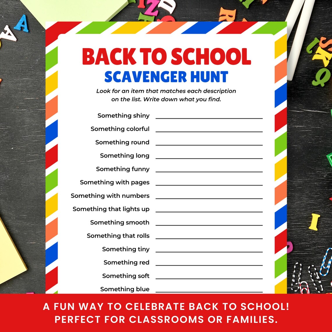 Back to School Scavenger Hunt | Back to School Printable Activities ...