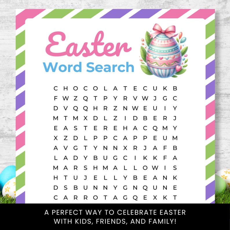 Easter Word Search, No Prep Easter, Printable Easter Game, Easter Party ...