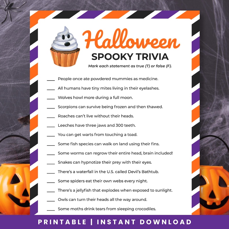 Halloween Spooky Trivia | Printable Halloween Activity for Kids, Teens ...