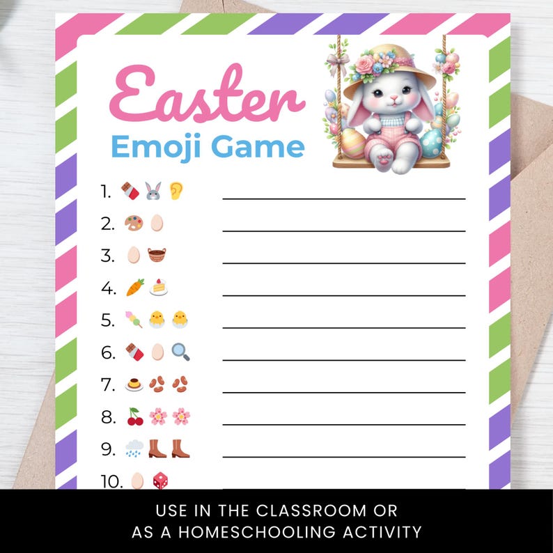 Easter Emoji Game, Easter Pictionary, Printable Easter Game, Easter ...