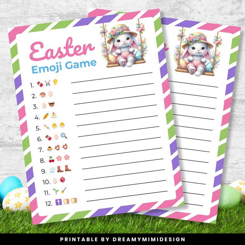 Easter Emoji Game, Easter Pictionary, Printable Easter Game, Easter ...