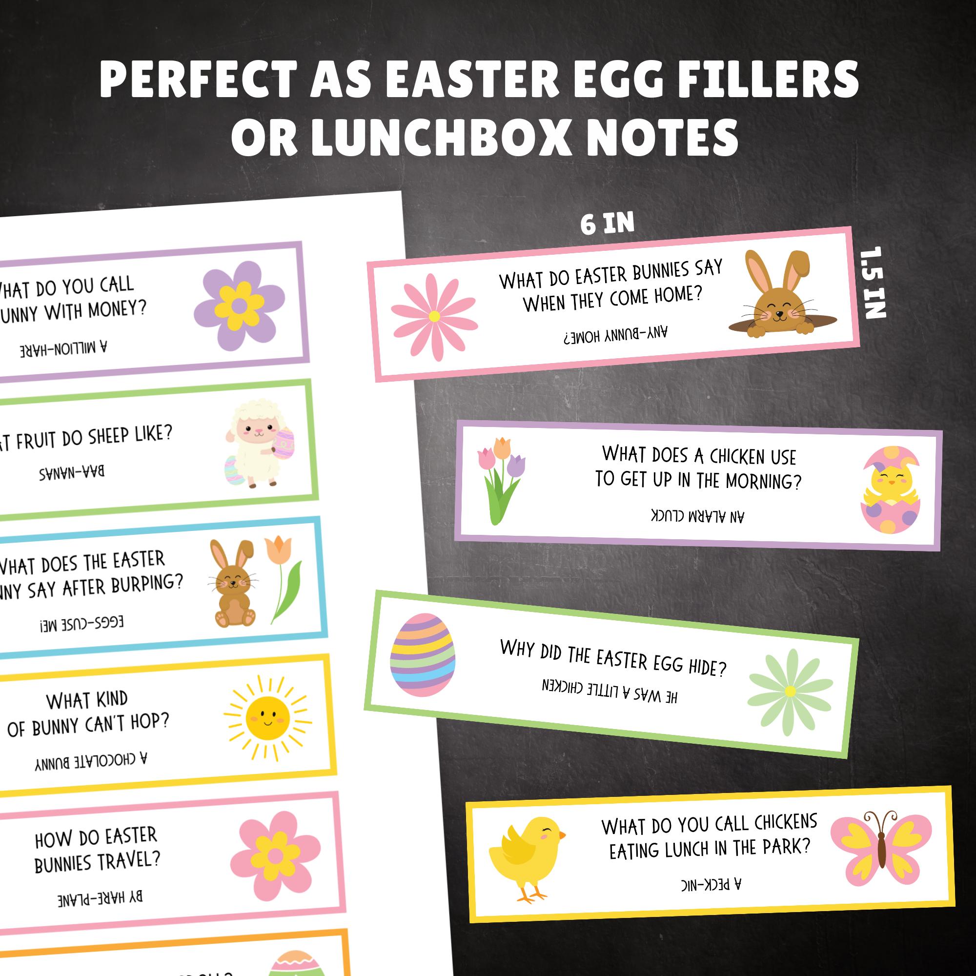 Easter Egg Fillers, 24 PRINTABLE Easter Jokes for Kids, Easter Basket ...