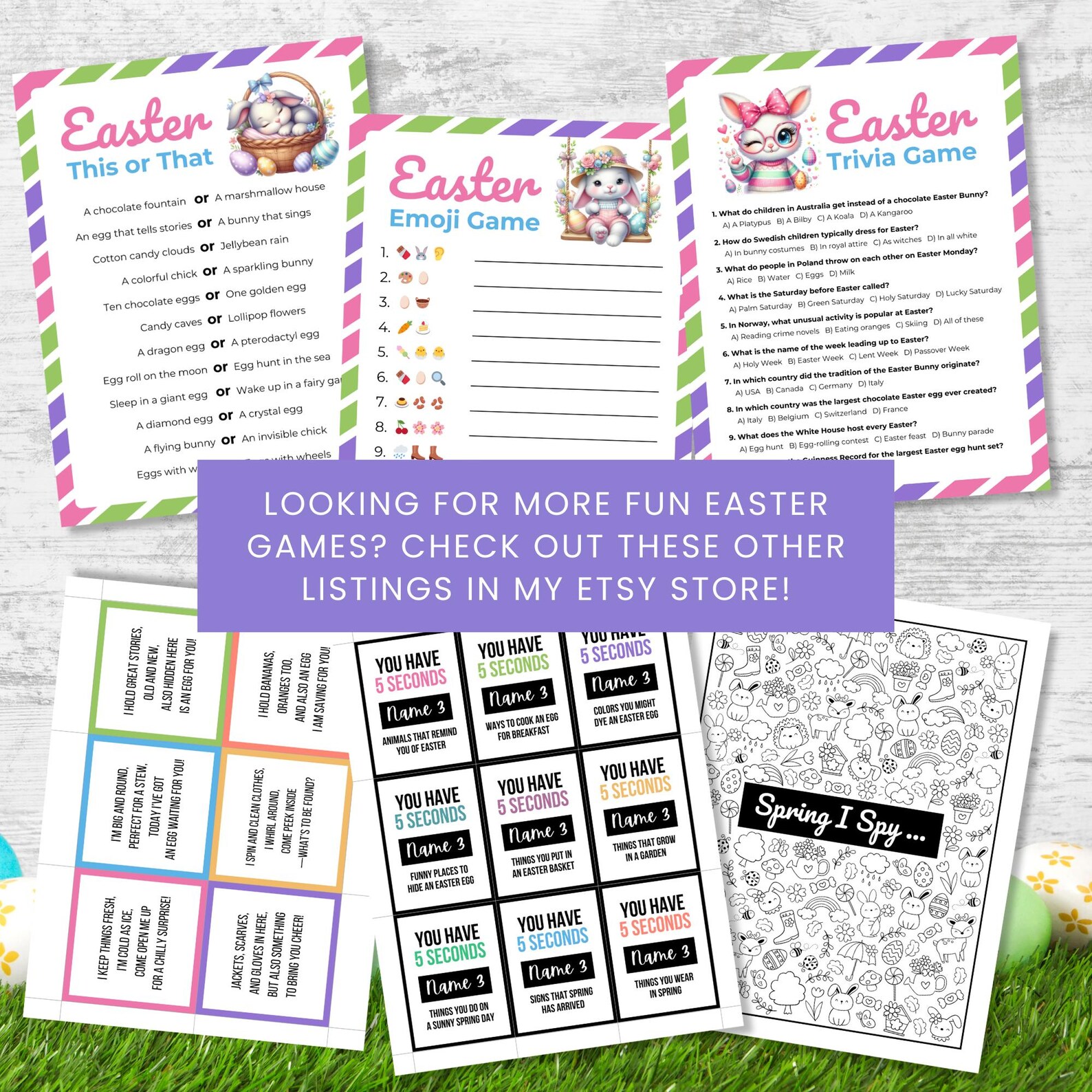 Easter Emoji Game, Easter Pictionary, Printable Easter Game, Easter ...