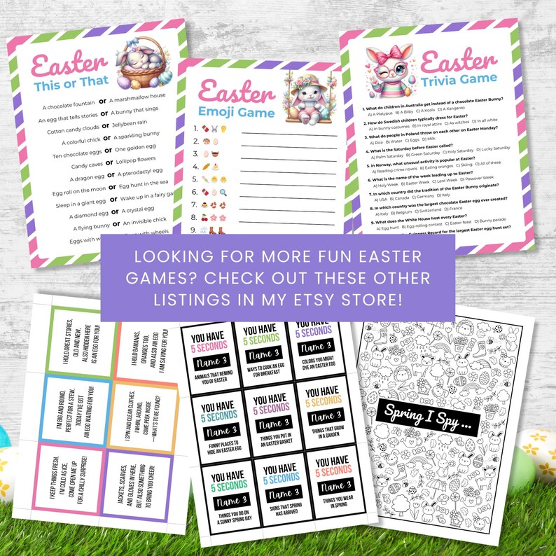 Easter Emoji Game, Easter Pictionary, Printable Easter Game, Easter ...