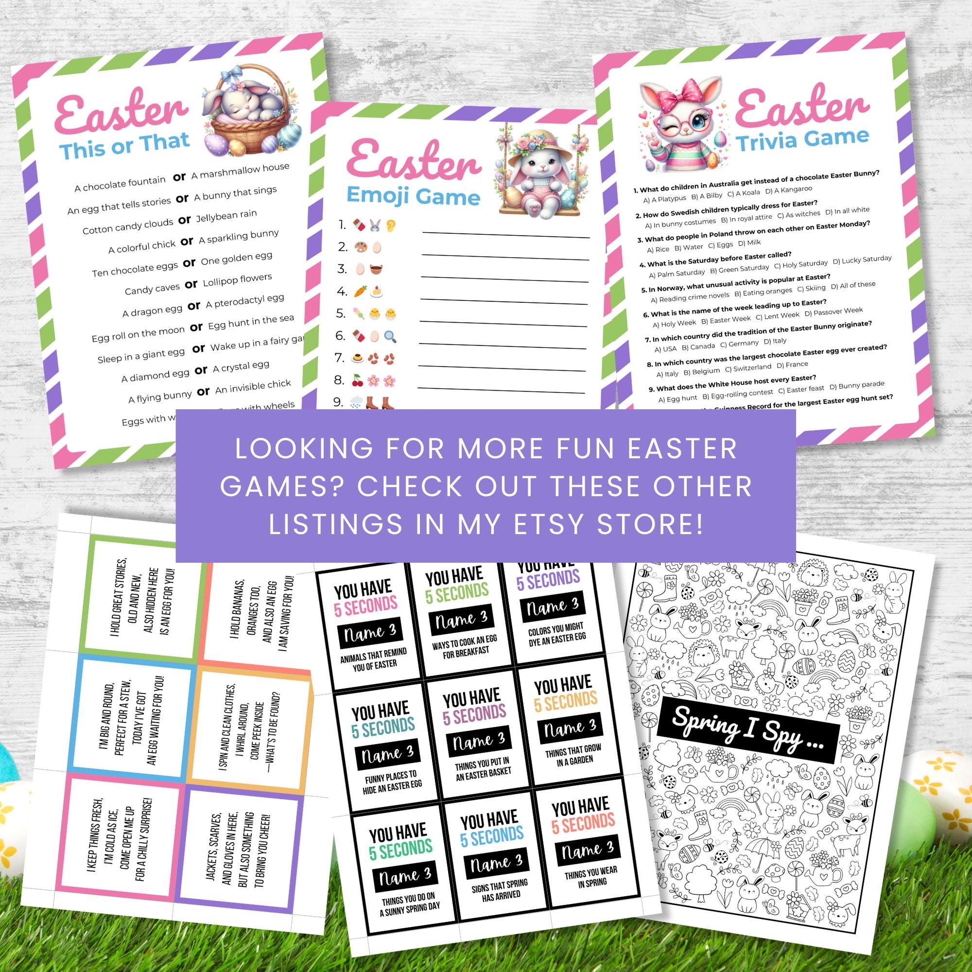 Easter Emoji Game, Easter Pictionary, Printable Easter Game, Easter ...