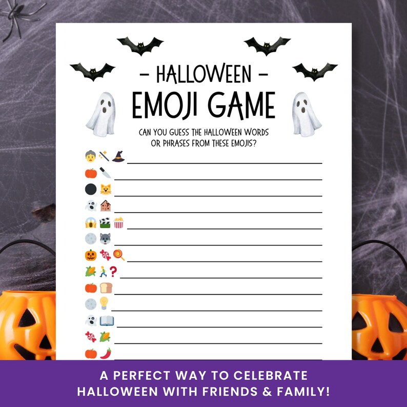 Halloween Emoji Game | Printable Halloween Activity for Kids & Adults ...