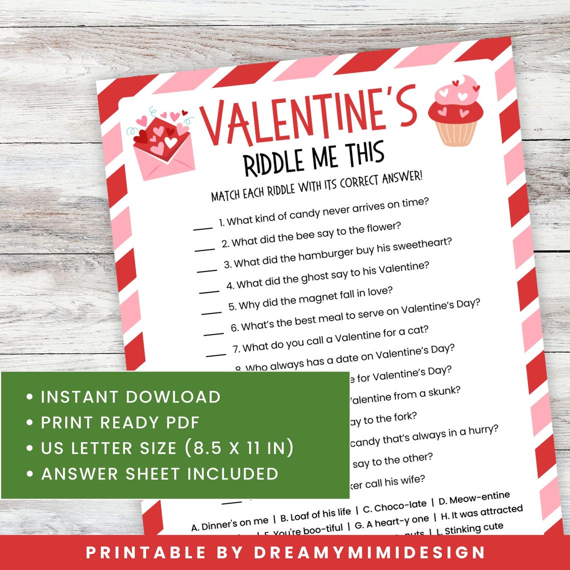 Valentine Riddles | PRINTABLE Riddle Me This for Kids & Adults ...