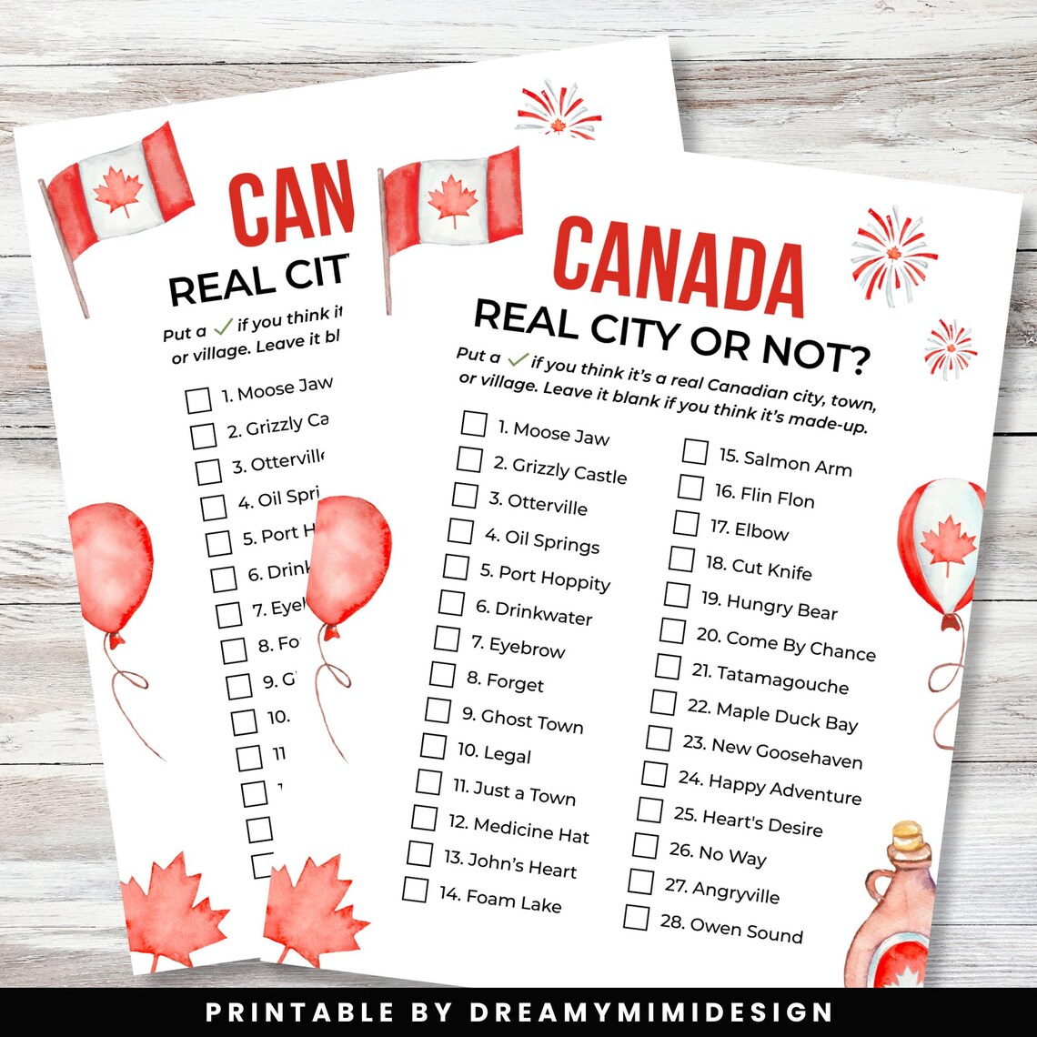 Canada Day Trivia Game Printable, Canada Day Party Game, Funny Canada ...