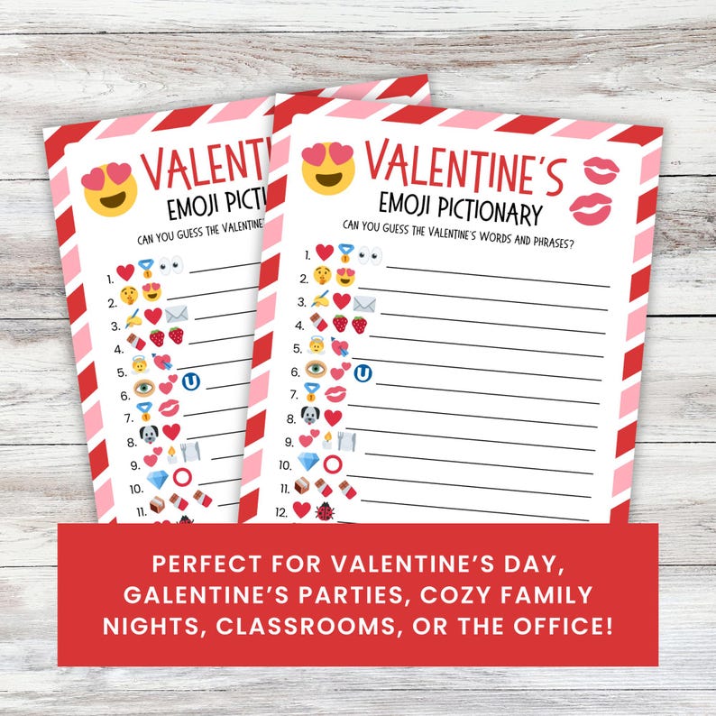 Valentine Emoji Game | Valentine Pictionary | Valentines Day Games ...