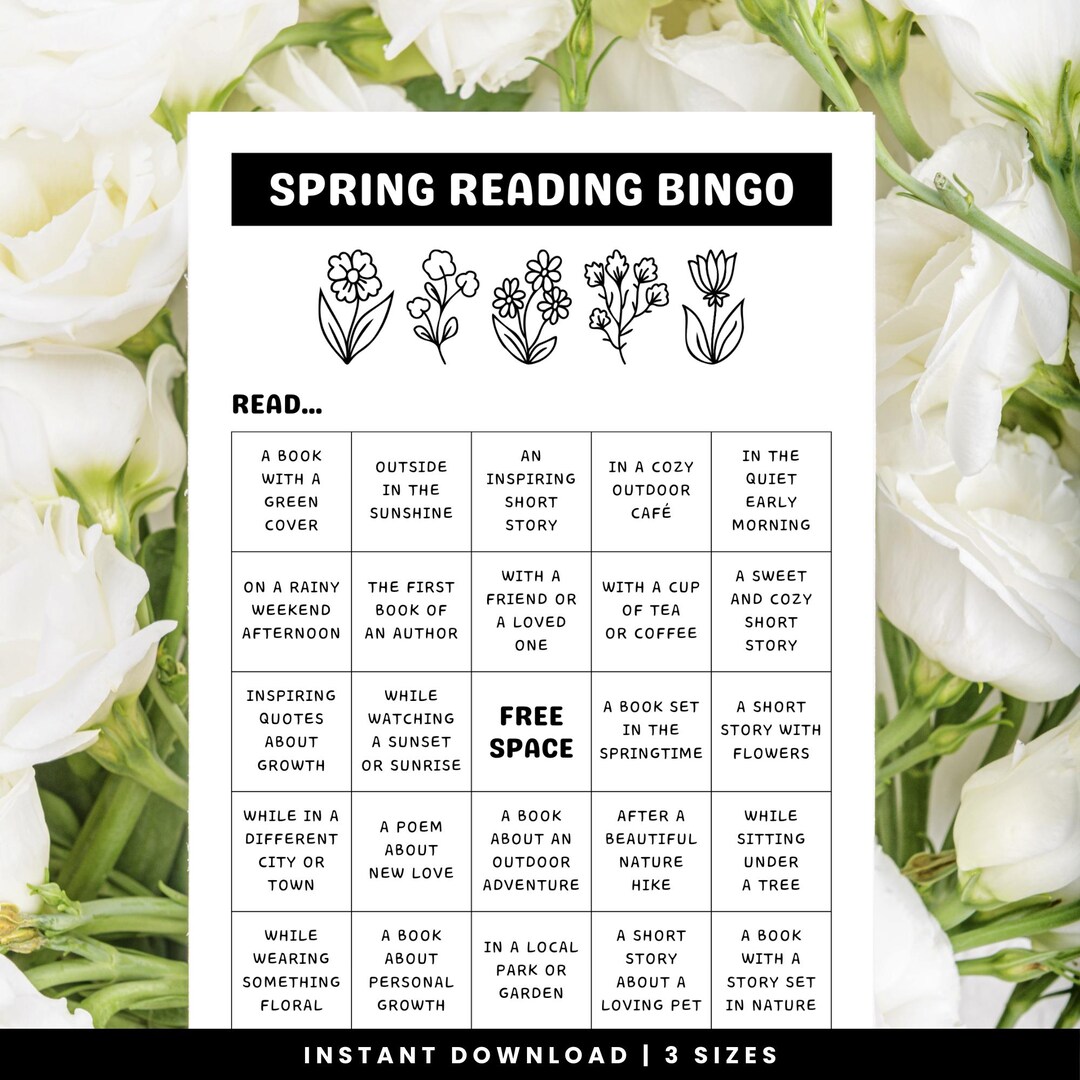 Spring Reading Bingo Challenge, Reading Tracker, Reading Log, PRINTABLE ...
