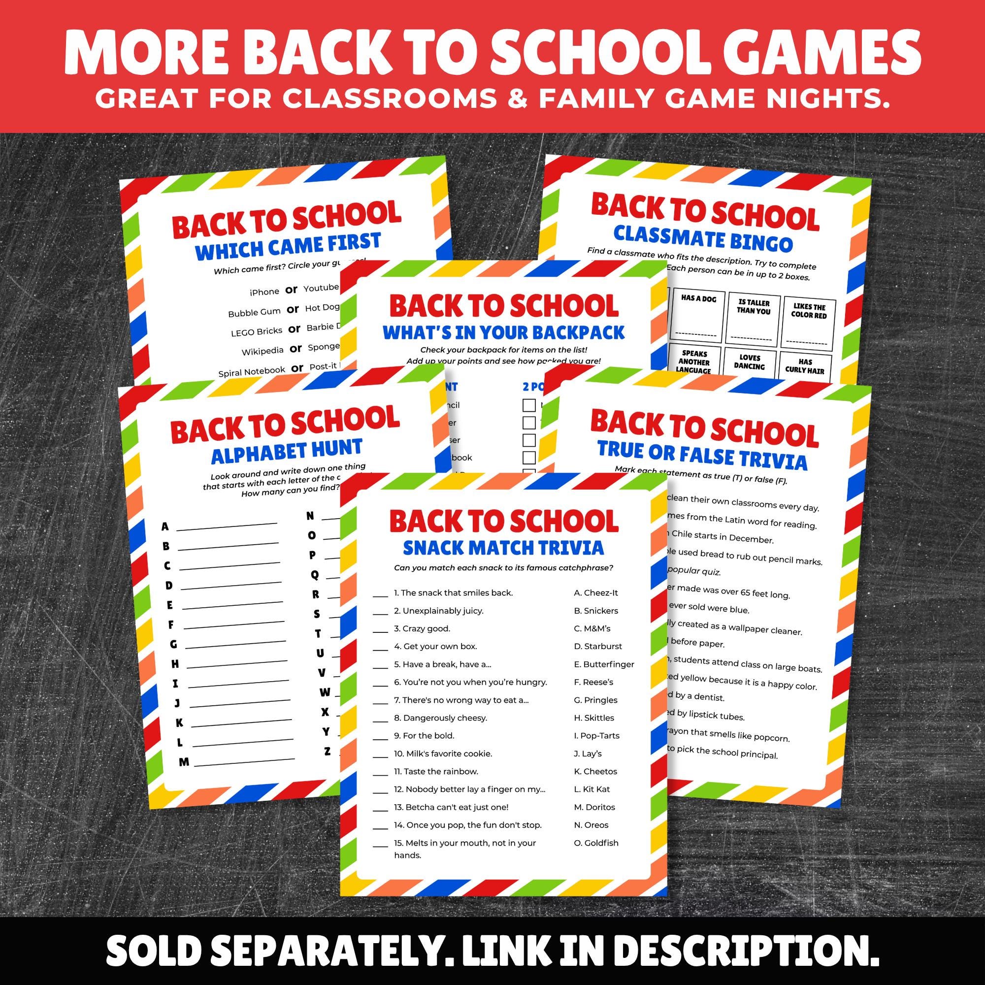 Back to School Printable Trivia Game – Which Came First | Fun First Day ...
