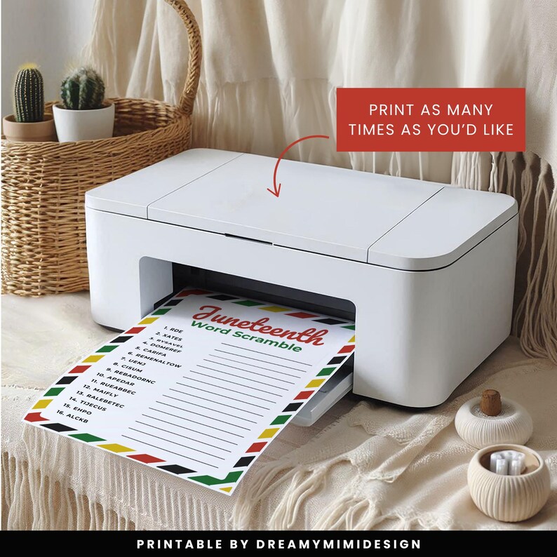 Juneteenth Word Scramble, Printable Game for Kids & Adults, Fun ...