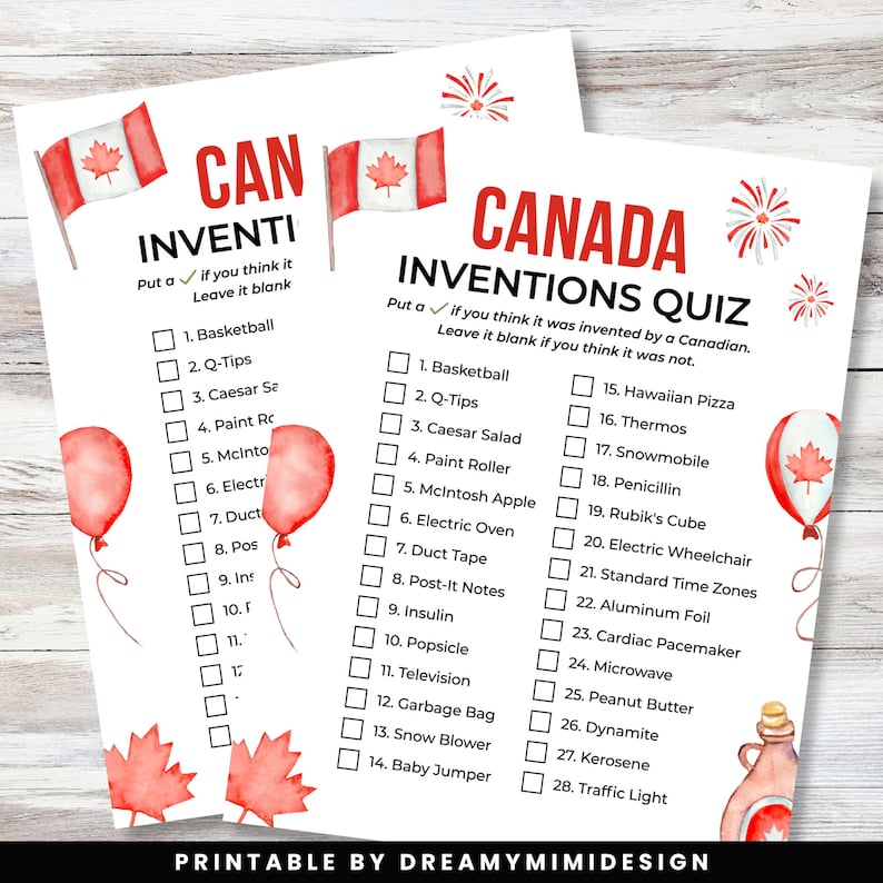 Canada Day Trivia Game, Printable Party Game for Canada Day for Kids ...