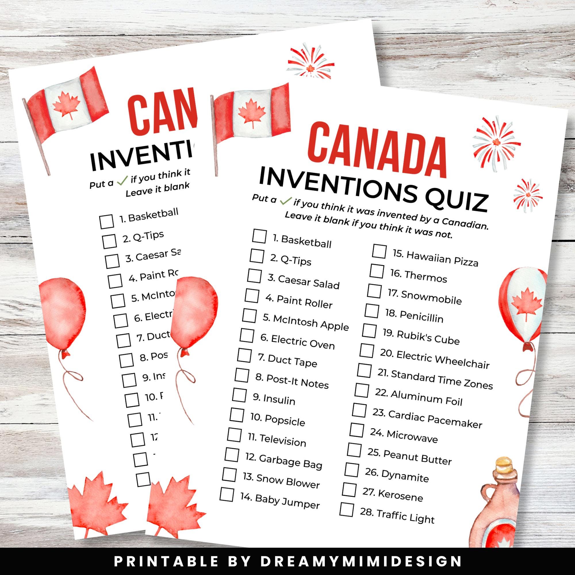 Canada Day Trivia Game, Printable Party Game for Canada Day for Kids ...