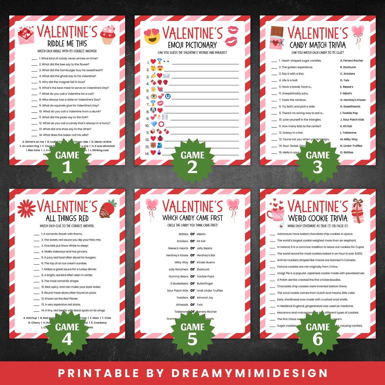 Valentine Game Bundle | 15 PRINTABLE Valentines Games for Kids & Adults ...