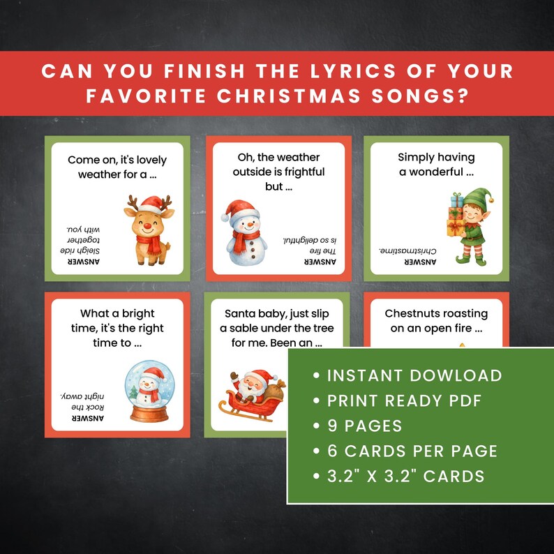 Christmas Finish the Lyrics | Christmas Song Trivia | Christmas Finish ...