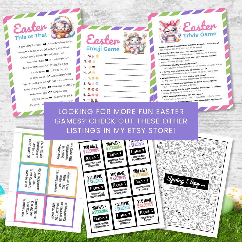 Easter Egg Hunt Game, Indoor Easter Egg Hunt Clues, Easter Printable ...