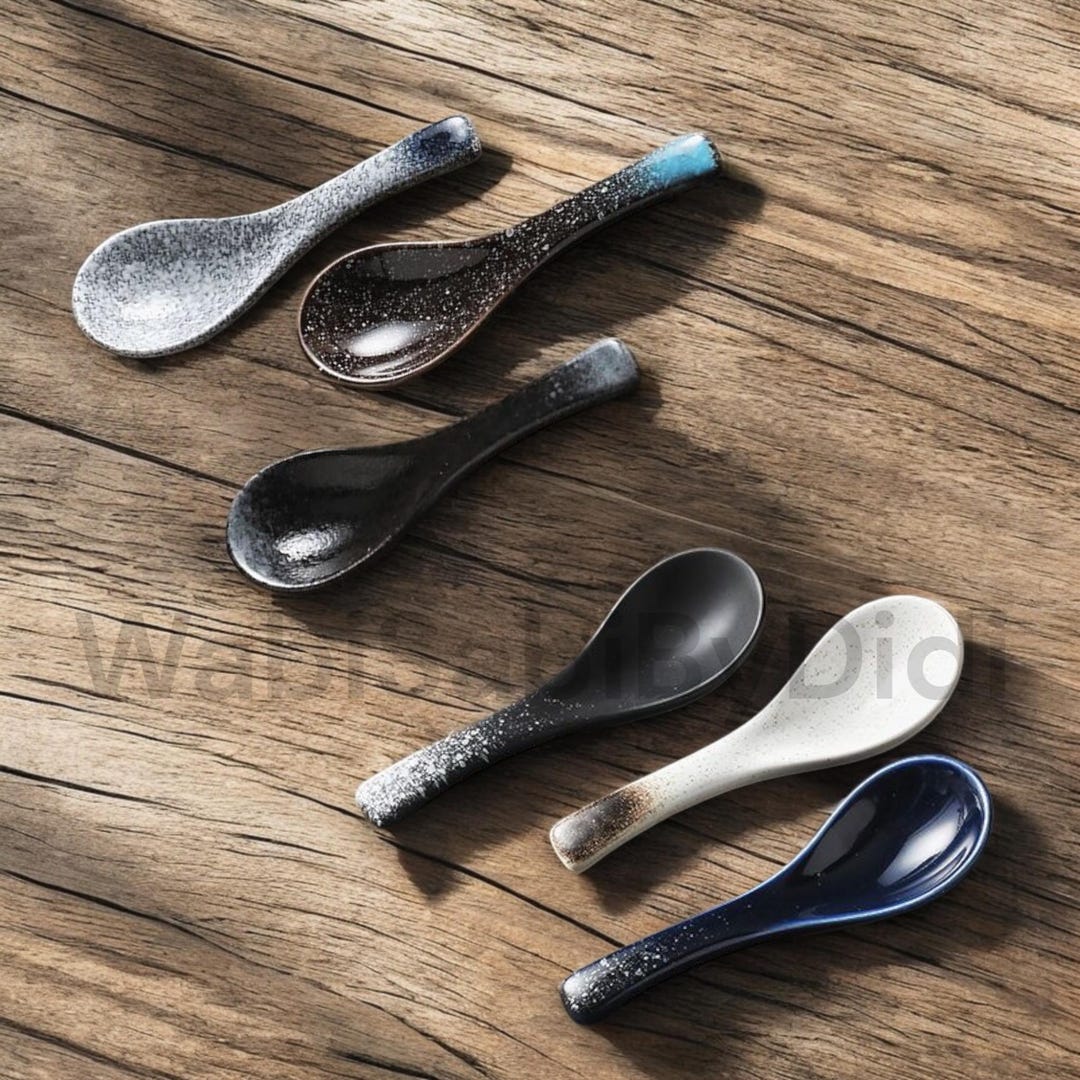 Small Japanese Ceramic Spoons Dining Table Soup Spoon Stylish Cute ...