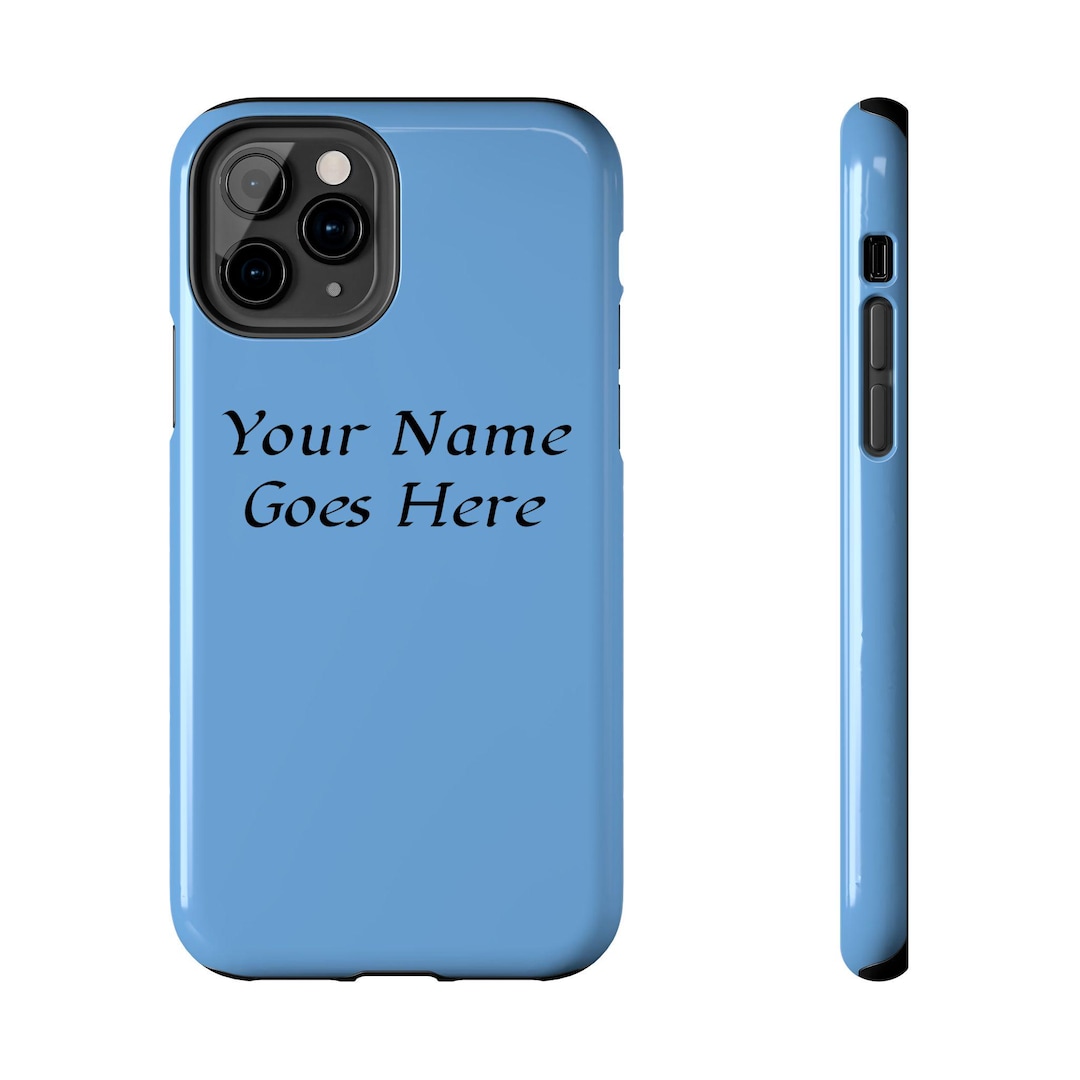 Personalizable Light Blue Phone Case- Custom Name or Monogram, Rugged ...