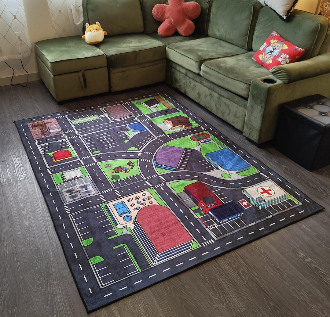 Kids City Play Rug - Etsy