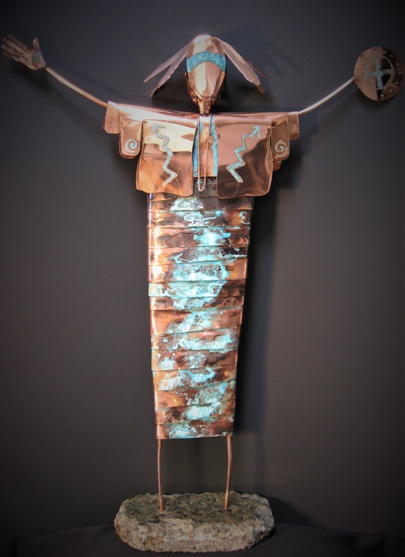 Southwestern Sculpture Bronze Shaman Copper Ancient Petroglyph - Etsy