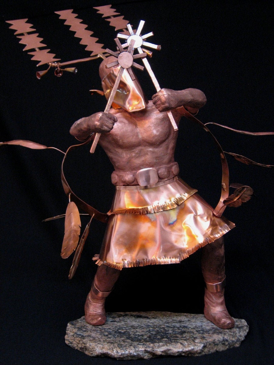 John Gutierrez Artist, Bronze, Apache Crown Dancer, Mystic Creations ...