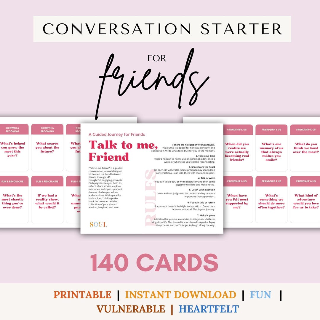 Conversation Prompts for Friends: 140 Digital Bonding Cards for Besties ...