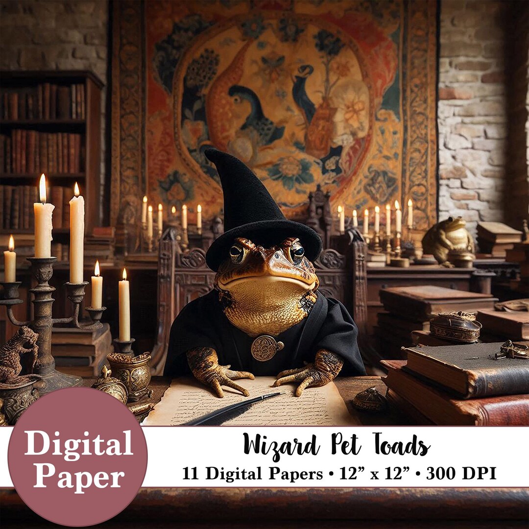 11 Wizard Digital Papers - Wizardarding School Pet Toads - Instant ...