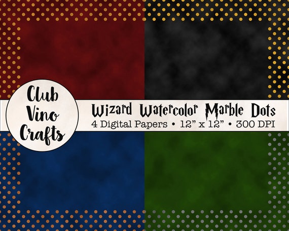 4 Wizard Digital Papers Extra Small Dots Border Over - Etsy