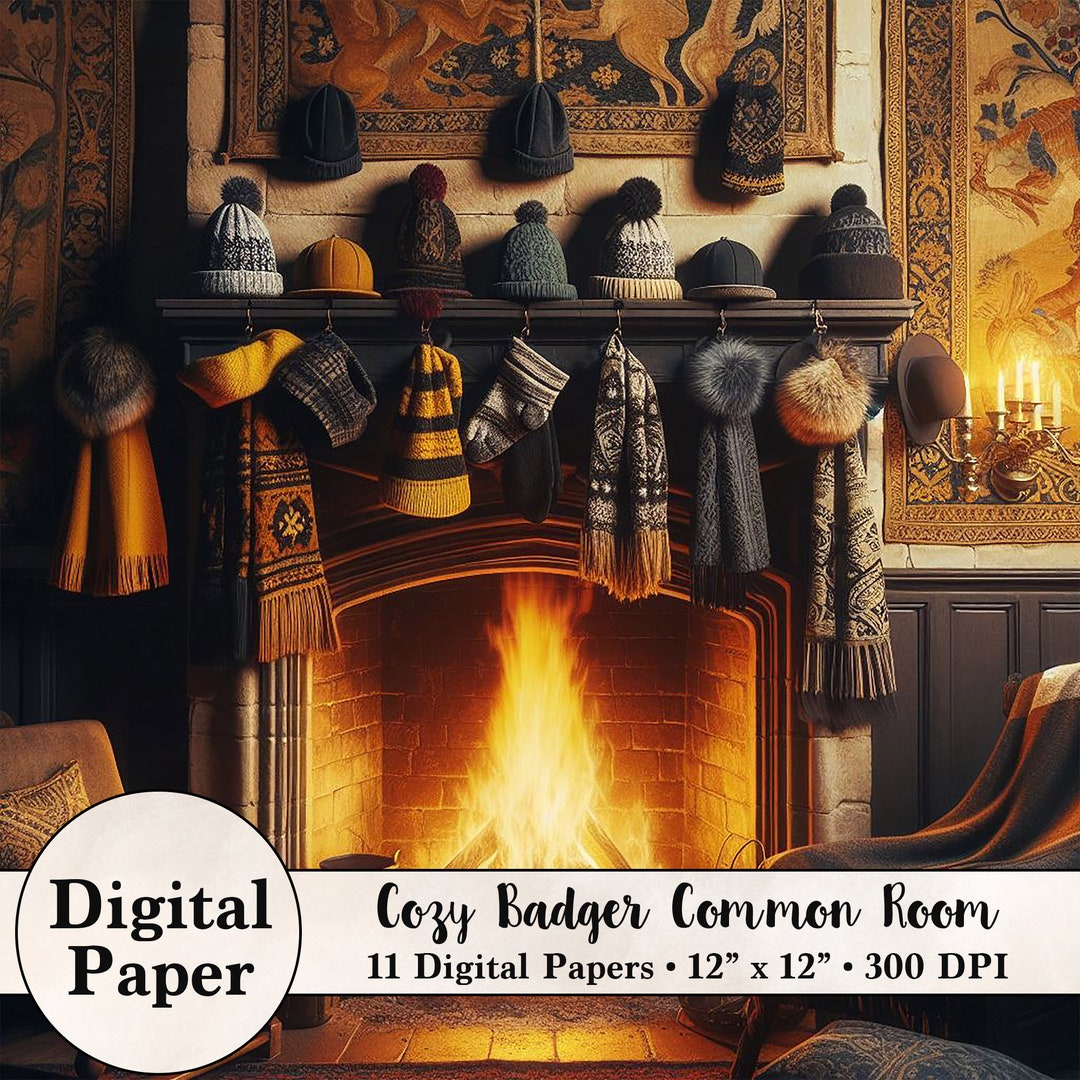11 Wizard Digital Papers - Common Room Yellow and Black - Instant ...