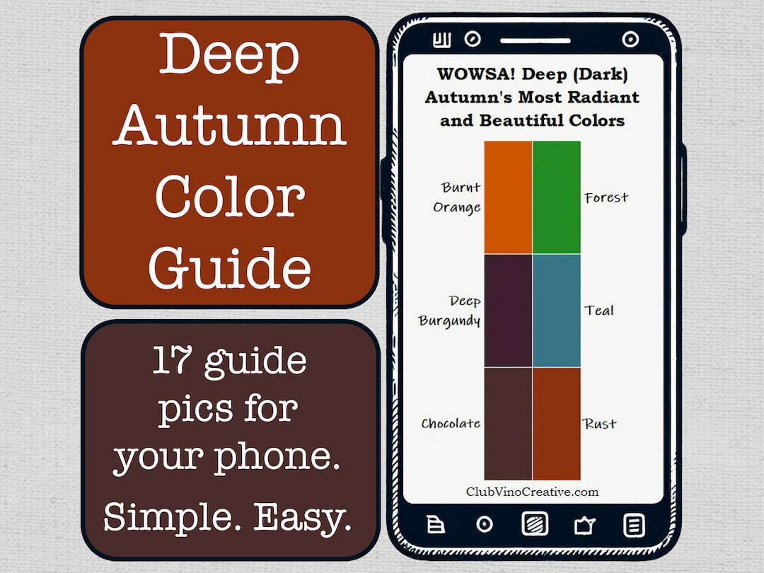 Deep (dark) Autumn Seasonal Color Guide - 17 JPG Files for Phone ...