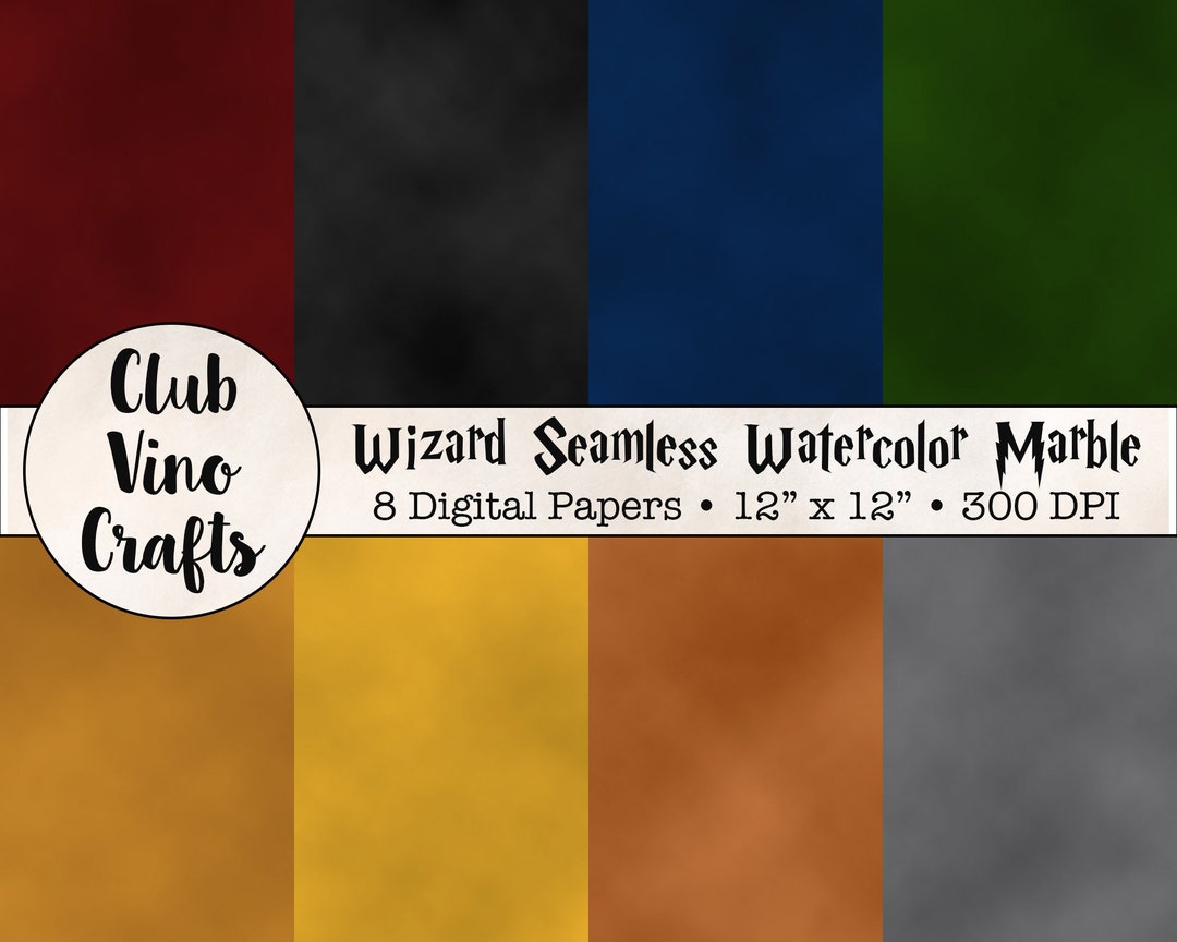 8 Wizard Digital Papers - Seamless Large Pattern Watercolor Marble ...