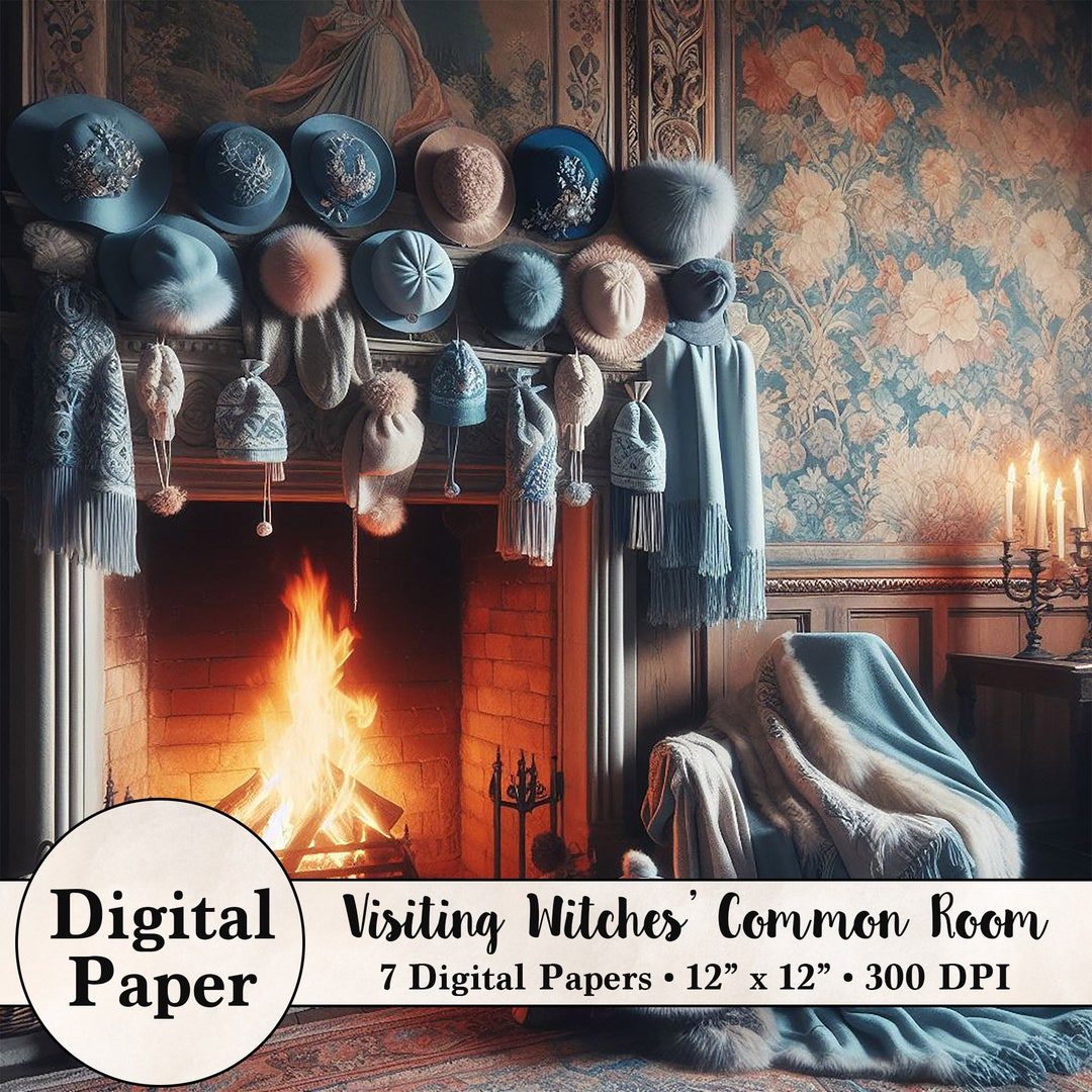 7 Wizard Digital Papers - Visiting Witches Common Room - Instant ...