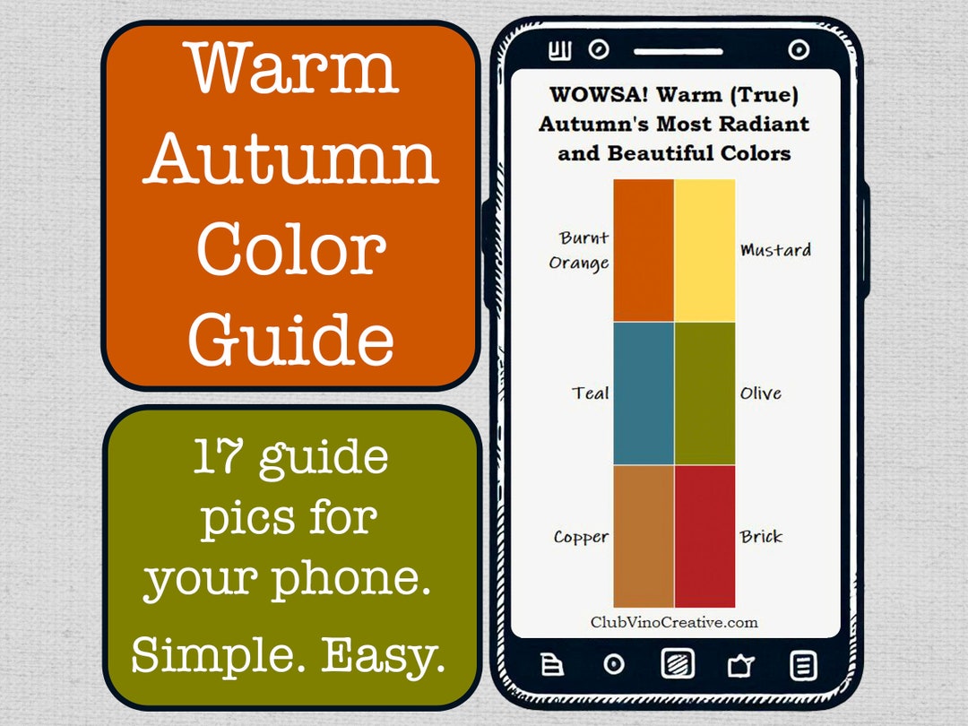Warm (true) Autumn Seasonal Color Guide - 17 JPG Files for Phone ...