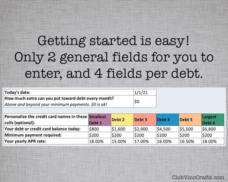 Excel Debt Snowball Calculator and Timeline - Easy Financial Tracker ...