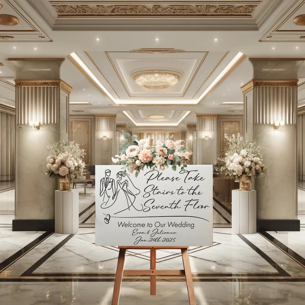 Custom Wedding Directional Sign: Elegant Elevator or Stairs Decor - Etsy