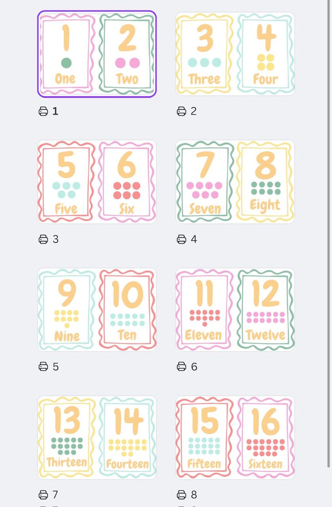 Pastel Number Flashcards 1-20 for Toddlers | Educational Printable ...