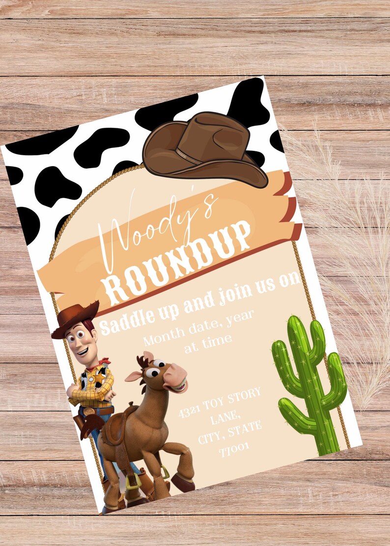 Woody’s Roundup Invitation Template - Etsy