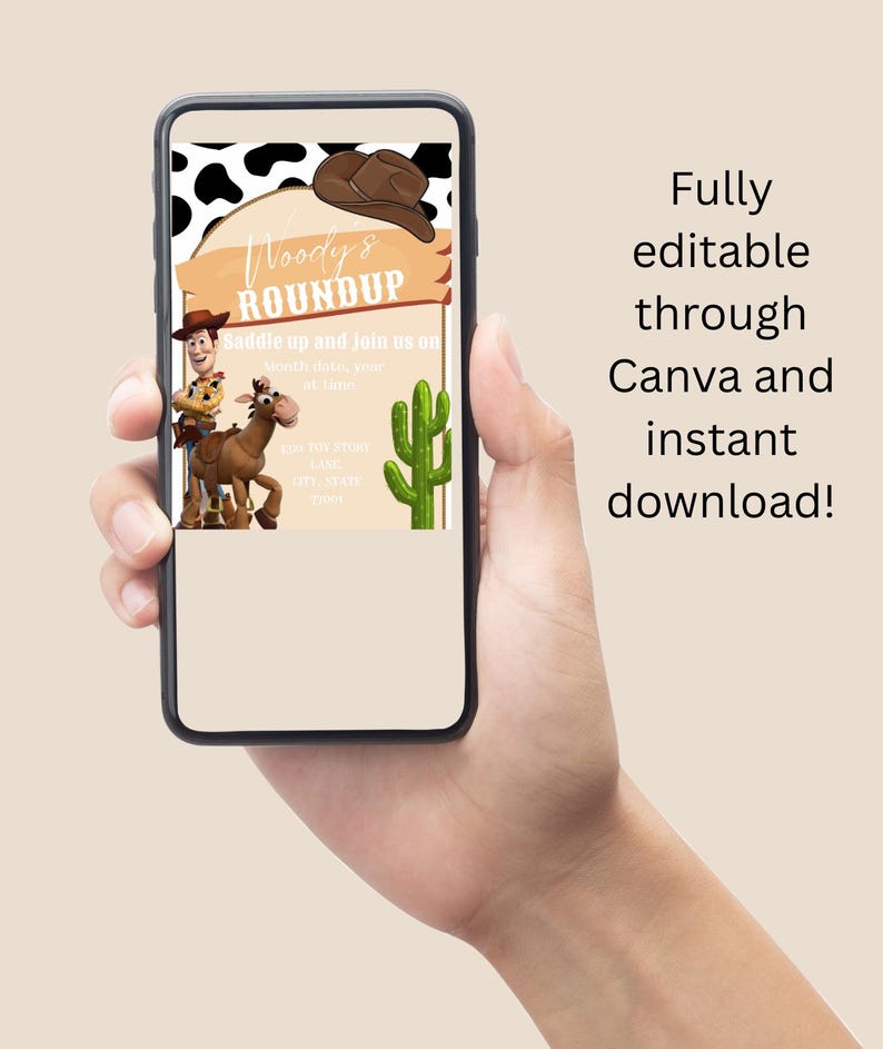Woody’s Roundup Invitation Template - Etsy