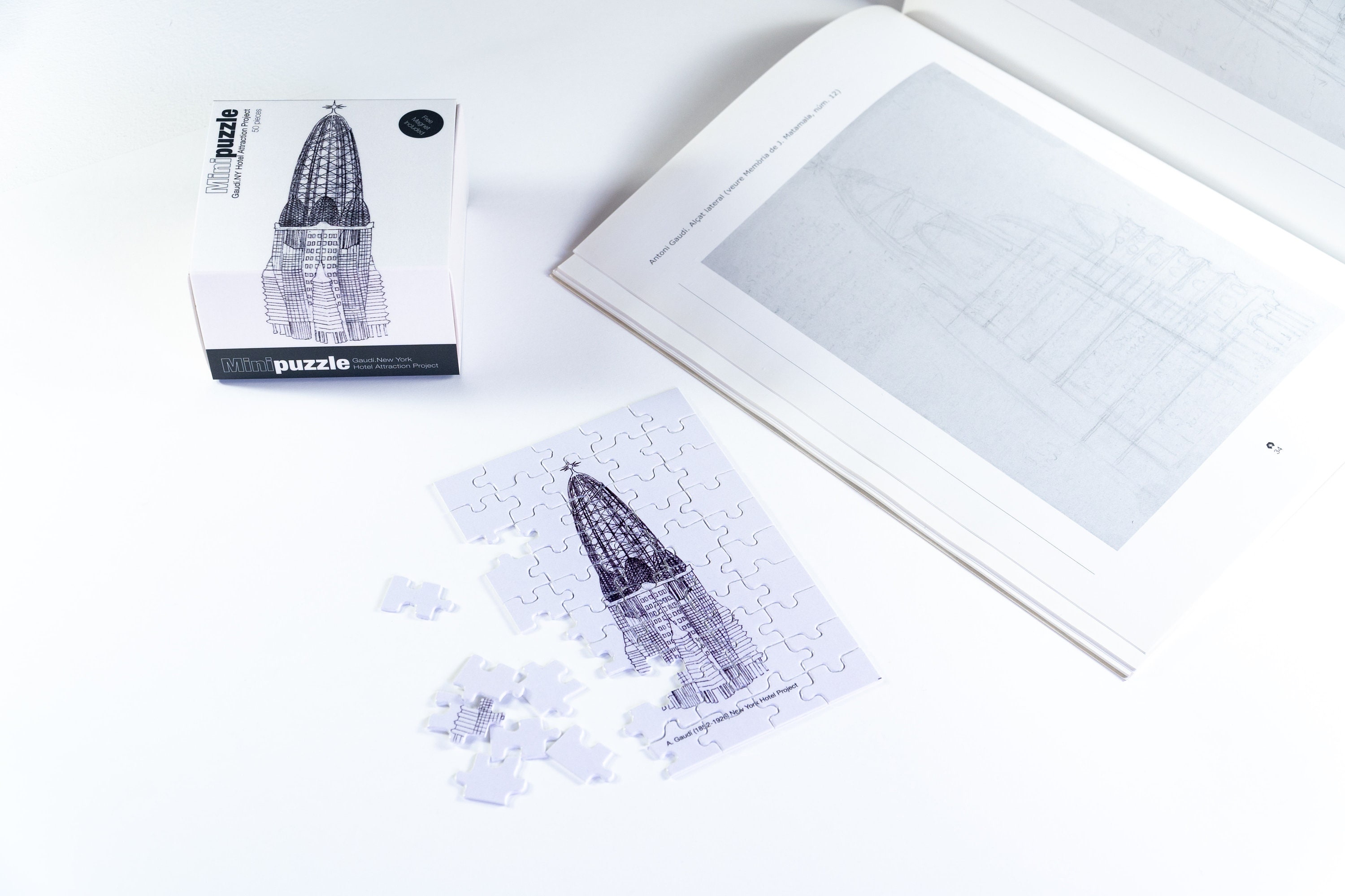 Antoni Gaudí Architecture Minipuzzle 50-piece Cardboard - Etsy