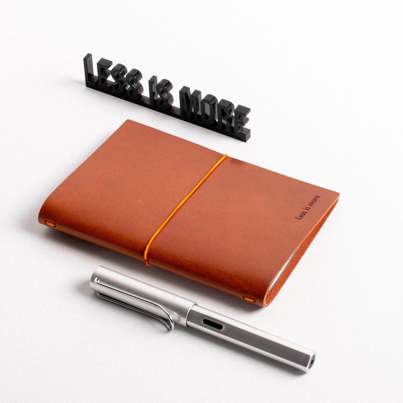 Less is More A6 Leather Journal | Chestnut Color - Etsy