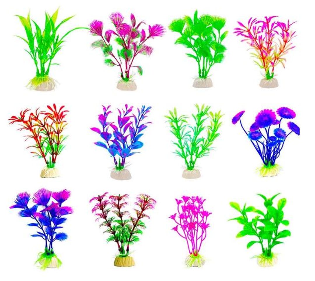 Aquabloom 11-piece Artificial Aquarium Plant Set Realistic Small ...