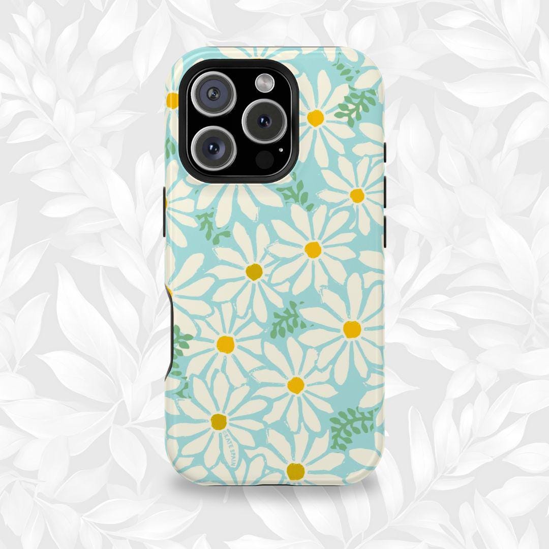 DAISY Phone Case Retro Design | for iPhone 16, 15, 14, 13, Galaxy S25 ...