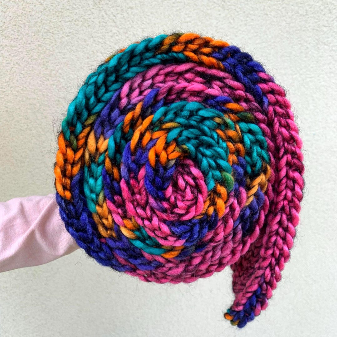 Hand Knitted Chunky Scarf: Rainbow Winter Stole - Etsy