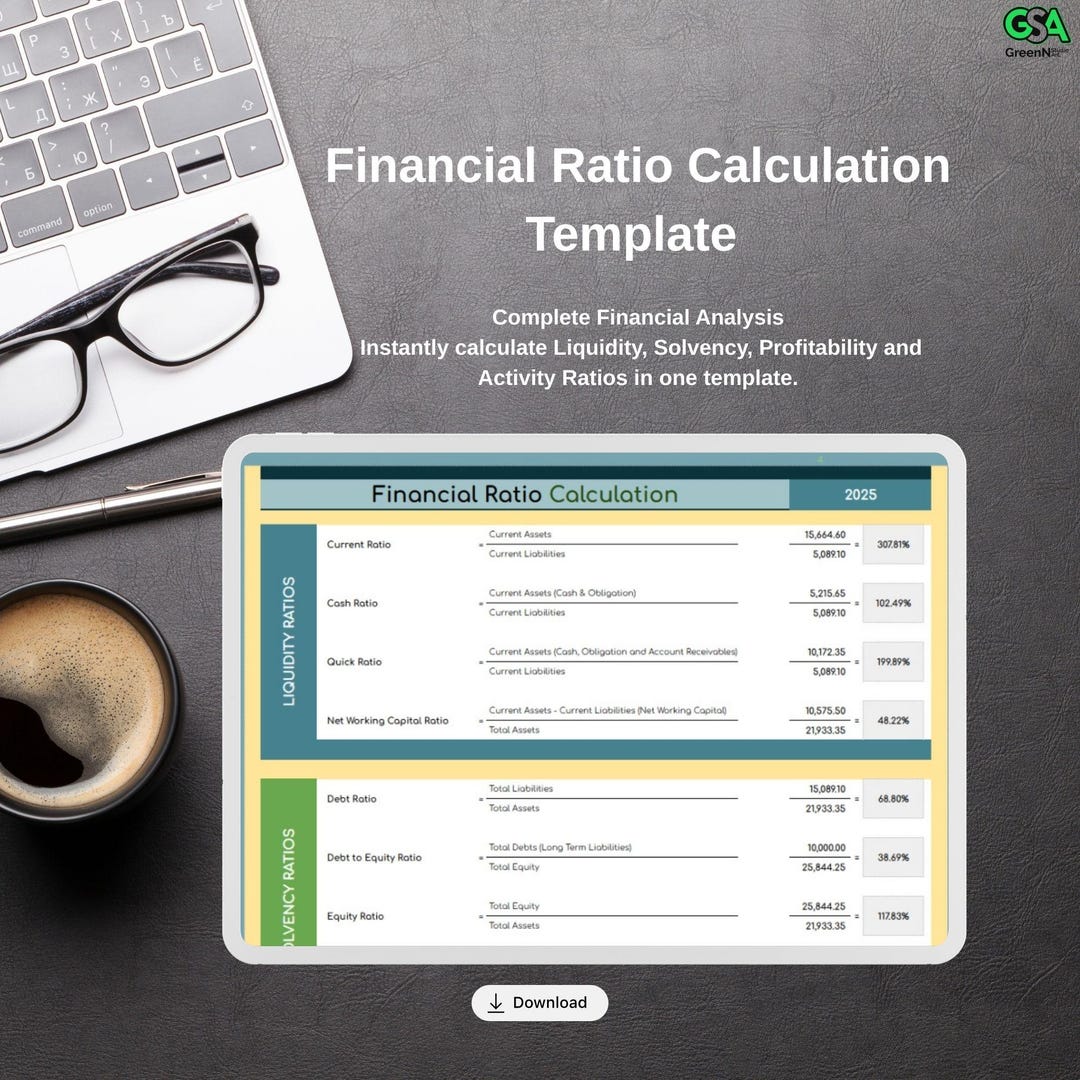Financial Ratio Analysis Template: Google Sheets Business Finance Tool ...