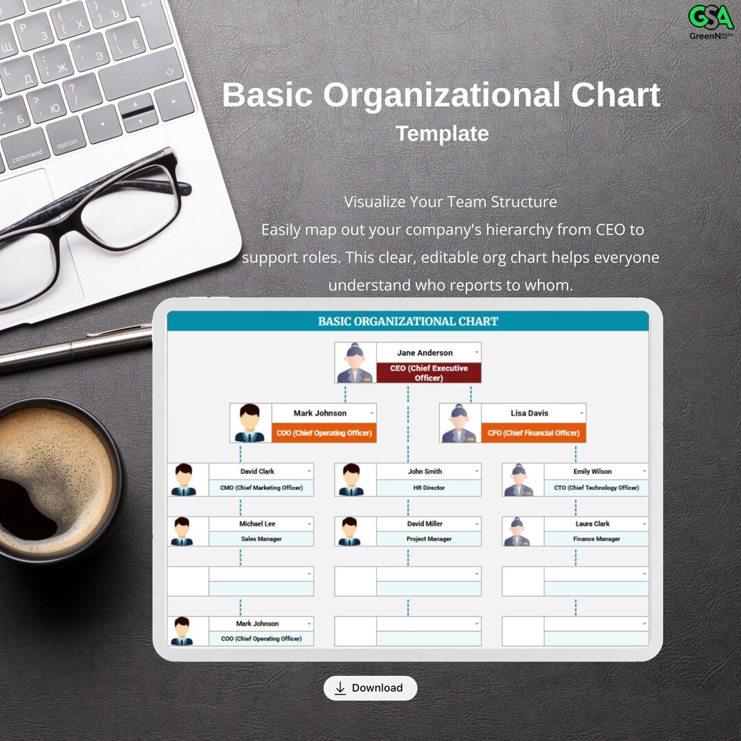 Google Sheets Organizational Chart Template: HR & Startup Team ...