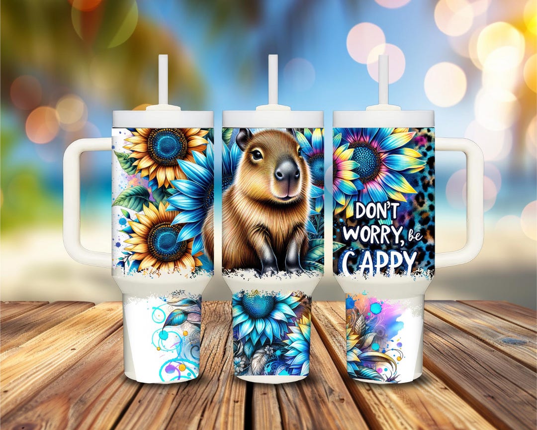 Don't Worry Be Cappy Capybara 40oz Tumbler, Positive Vibes ...
