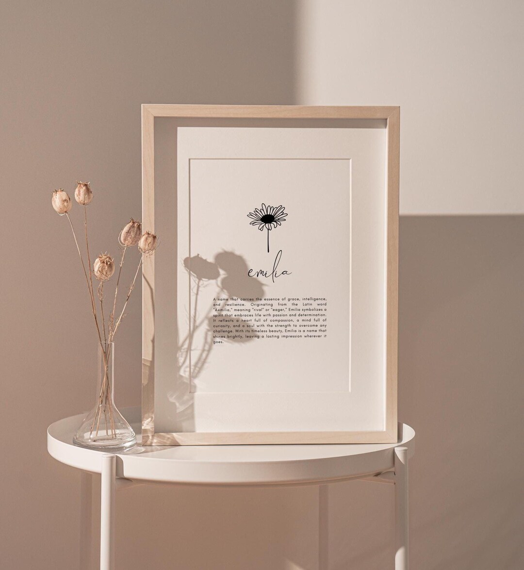 Personalised Name Meaning Print: Custom Floral Keepsake (digital ...