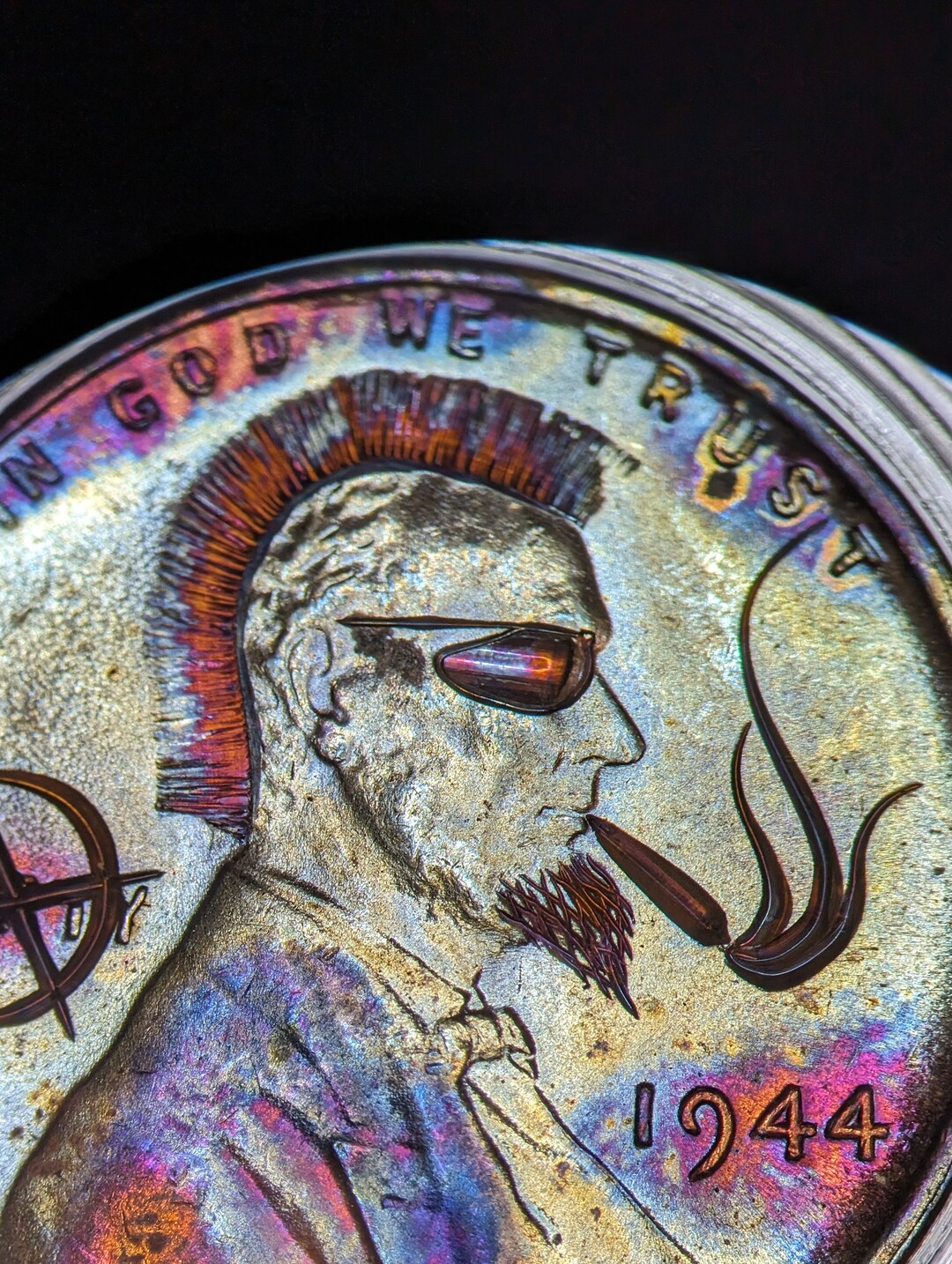 Viral 1944 Punk Hobo Coin Flame Painted - Etsy