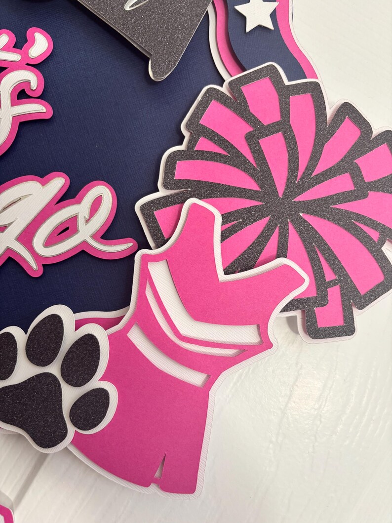 Personalized Cheer Door Sign Cheerleader Door Hanger Custom Team Colors ...
